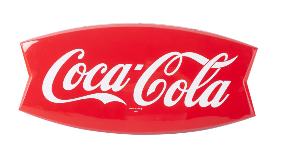 Original Coca-Cola Tin Fishtail Sign 26-in at Harrisburg Road Art 2019 ...