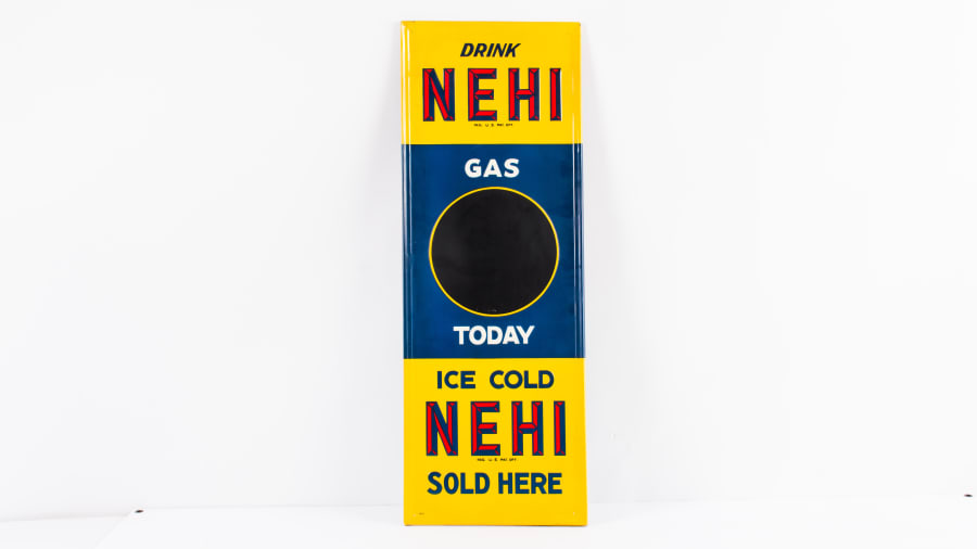 1930s Colorful Nehi Service Station Chalk Gas Today Tin Sign 15x42 at ...