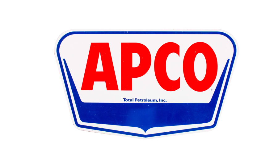 Vintage Apco Die-Cut Tin Service Station Sign, Double-Sided 48x29 at ...