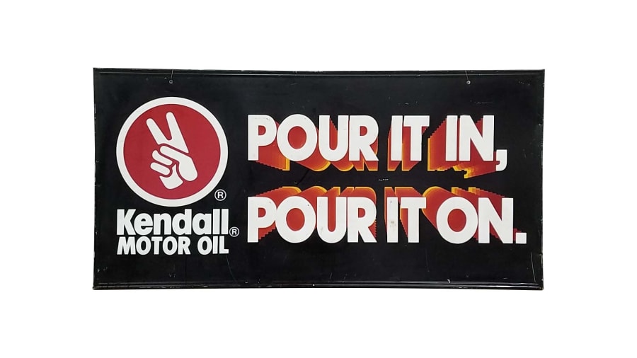 1960s-70s Kendall Embossed Single-Sided Tin Sign 71x35x1 at Harrisburg ...