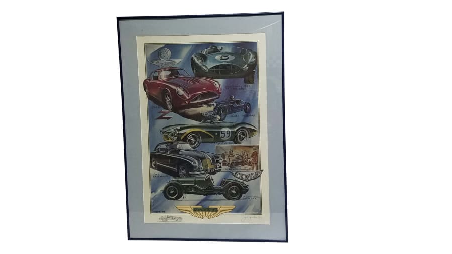 Jack Juratovic Aston Martin Framed Autographed Lithograph 2/200 35x25x1 ...