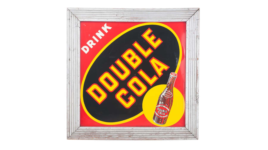 1940s Double Cola Self Framed Single-Sided Tin Sign 56x56 at Harrisburg ...