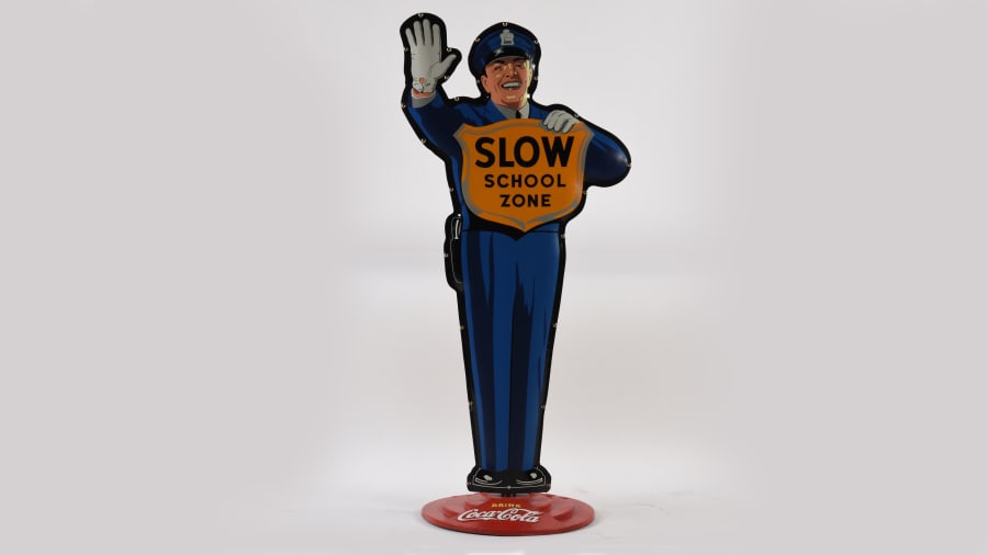 Coca-Cola Slow School Zone Crossing Guard Reproduction 24 X 24 X 66 at ...