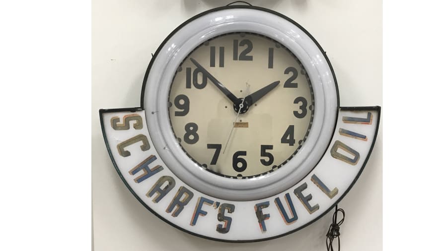 Scharf's Fuel Oil Clock 30 X 36 X 7 at Indy Road Art 2018 as K1 - Mecum ...