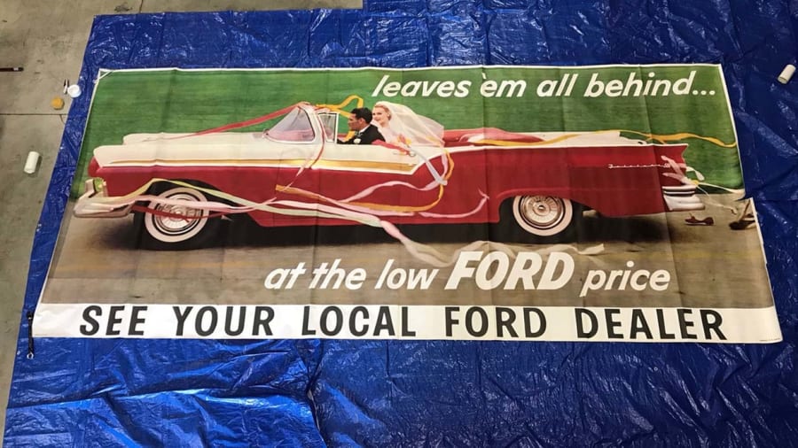 1957 Ford Fairlane Billboard, NOS 240x96 at Indy Road Art 2019 as J73 ...