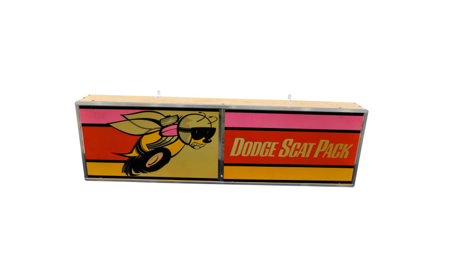 Early Dodge Scat Pack, Single-Sided Light-Up Dealership Sign 48x14x6 at ...