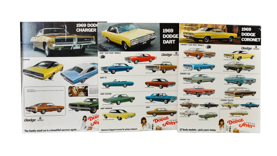 1969 Dodge Fever Model Chart, Dealer Advertisements 20x26, Lot Of 3 at ...