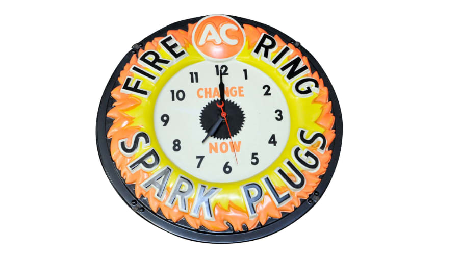 AC Fire Ring Spark Plug, Single-Sided Light-Up Clock at Indy Road Art ...