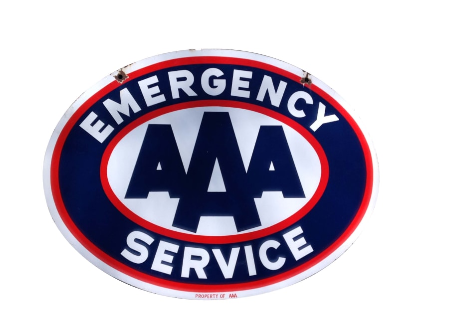 AAA Emergency Service Double-Sided Porcelain Sign 30x23 at Indy Road ...