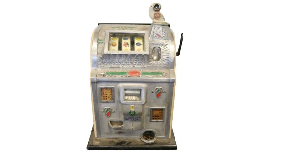 1930s Mills Goose Neck Liberty Bell 5-cent Slot Machine at Indy Road ...