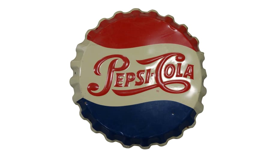 Pepsi-Cola Cap Sign 19-in at Indy Road Art 2019 as H154 - Mecum Auctions