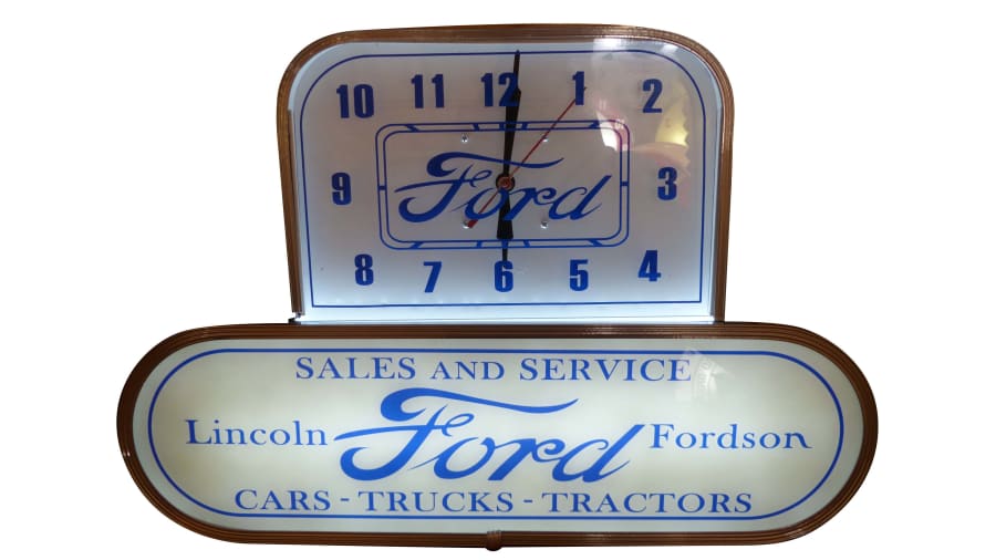 Ford Lincoln Fordson Single-Sided Light-Up Clock 25x17x4 for Sale at ...