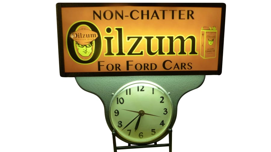 Oilzum Single-Sided Light-Up Clock 20x18x5 at Indy Road Art 2019 as ...