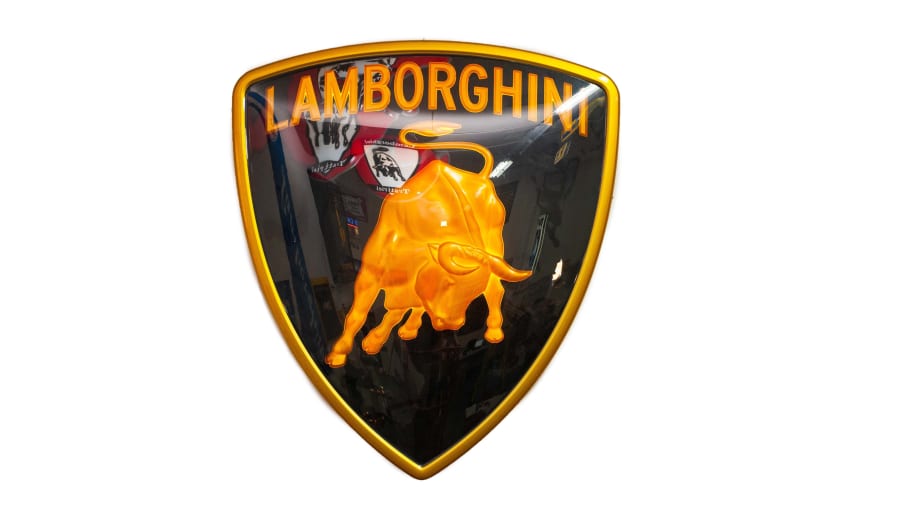 1990s-2000s Lamborghini Plastic Light-Up Dealership Sign Large Size for ...