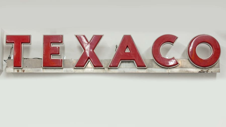 Texaco Service Station Lighted Plastic Letters On Factory Light Bar for ...