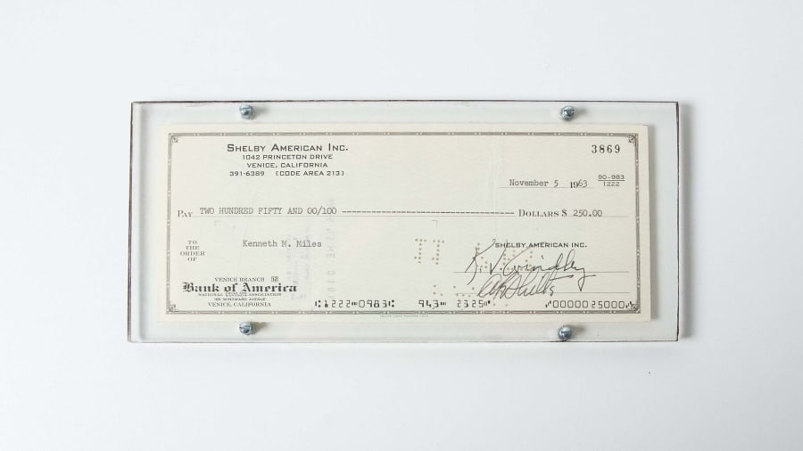 1963 Shelby American Ken Miles Check for Sale at Auction - Mecum Auctions