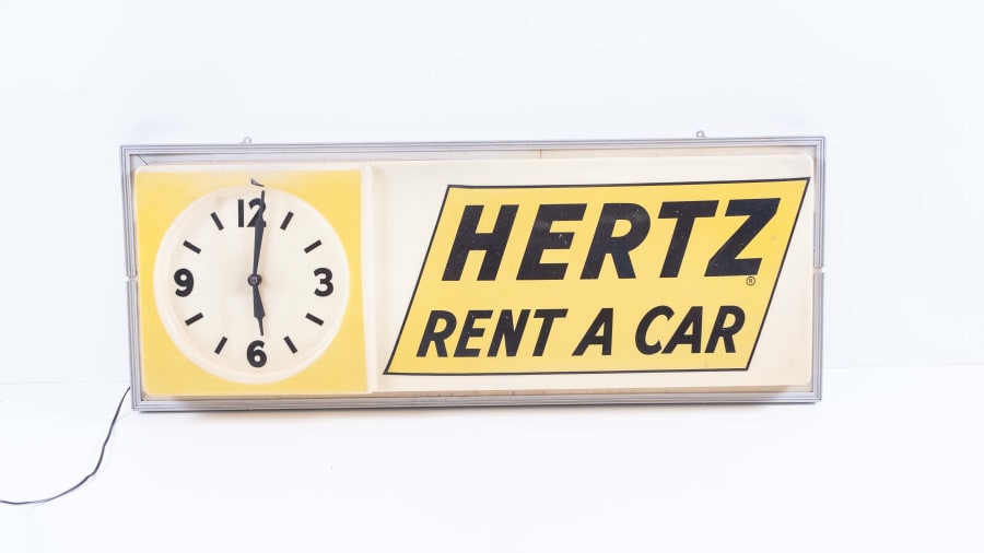 Hertz Single-Sided Backlit Plastic Clock at Indy Road Art 2020 as H247 ...