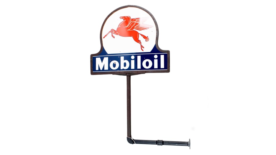 Mobil Double-Sided Porcelain Sign With Metal Pole at Indy Road Art 2020 ...