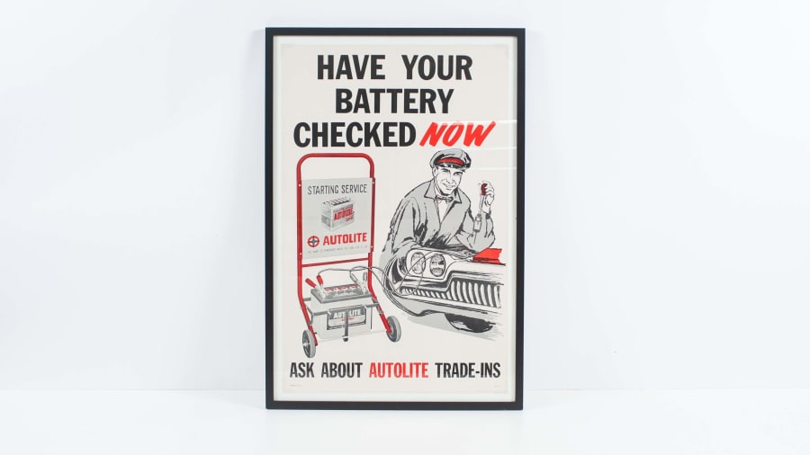 Autolite Glass Framed Poster at Indy Road Art 2020 as P319 - Mecum Auctions