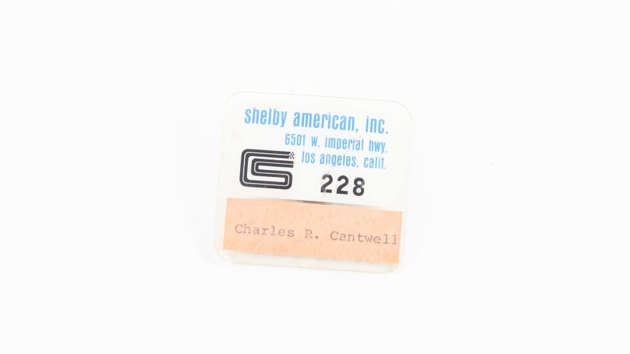 Shelby American Chuck Cantwell Name Tag at Indy Road Art 2020 as Q87 ...