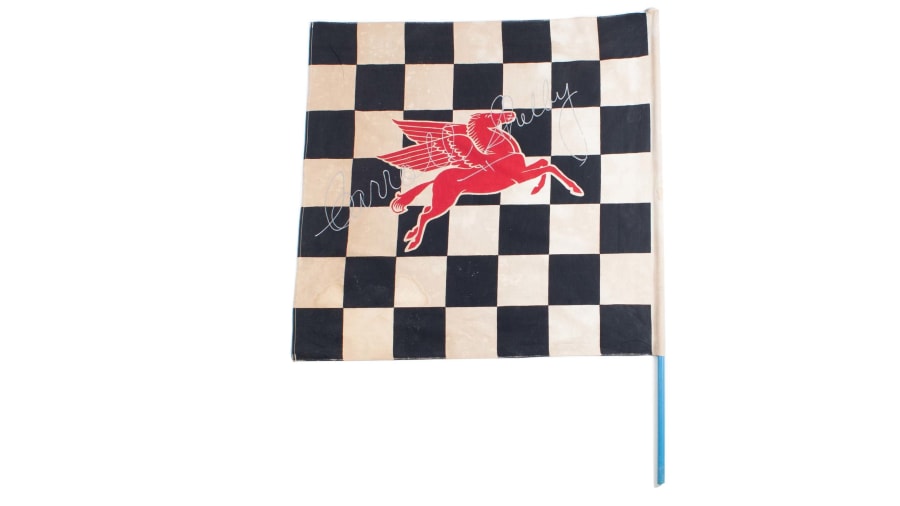 Carroll Shelby Owned and Race Won Signed Mobil Oil Flag at Indy Road ...