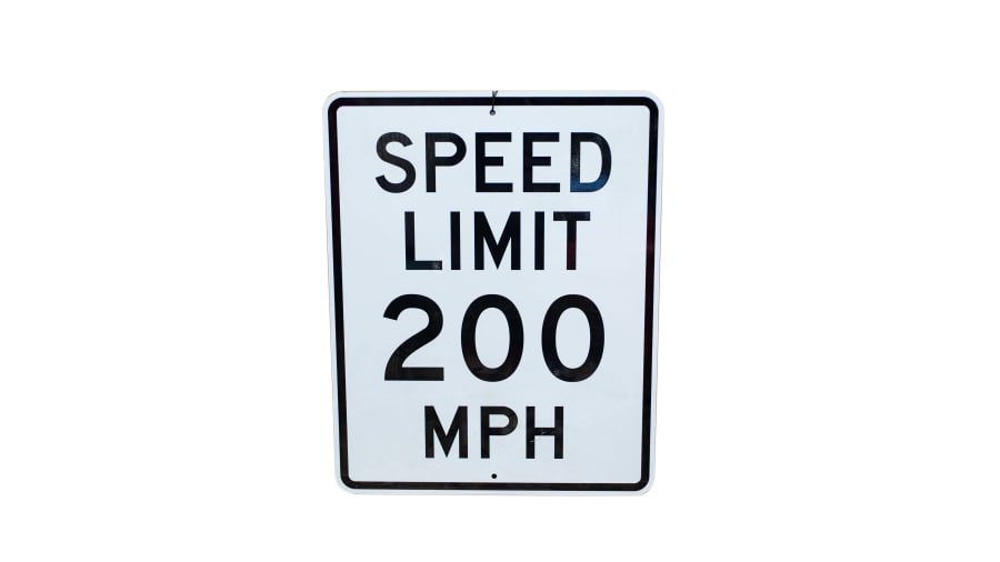 Speed Limit 200 MPH Single-Sided Tin at Indy Road Art 2020 as M91 ...