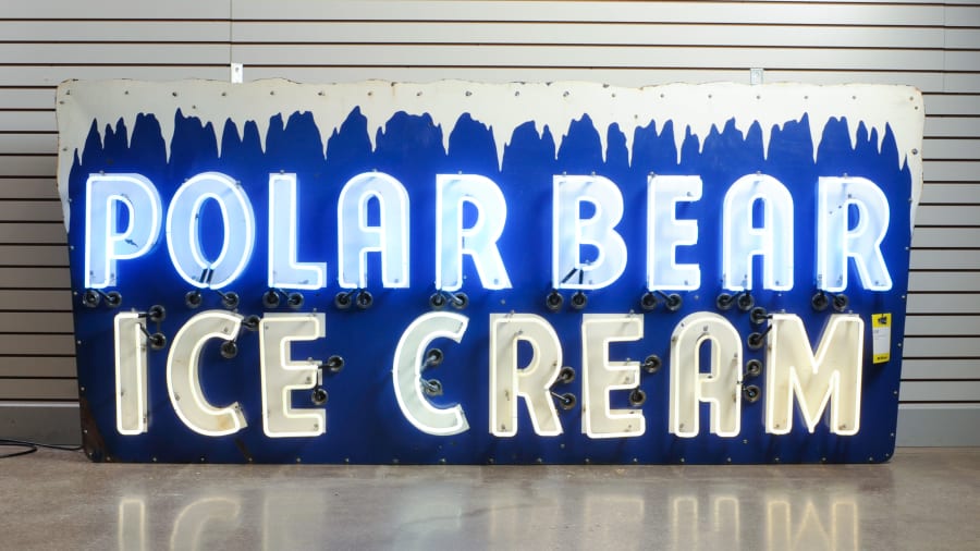 Polar Bear Ice Cream Single-Sided Porcelain Neon for sale at Indy Road ...