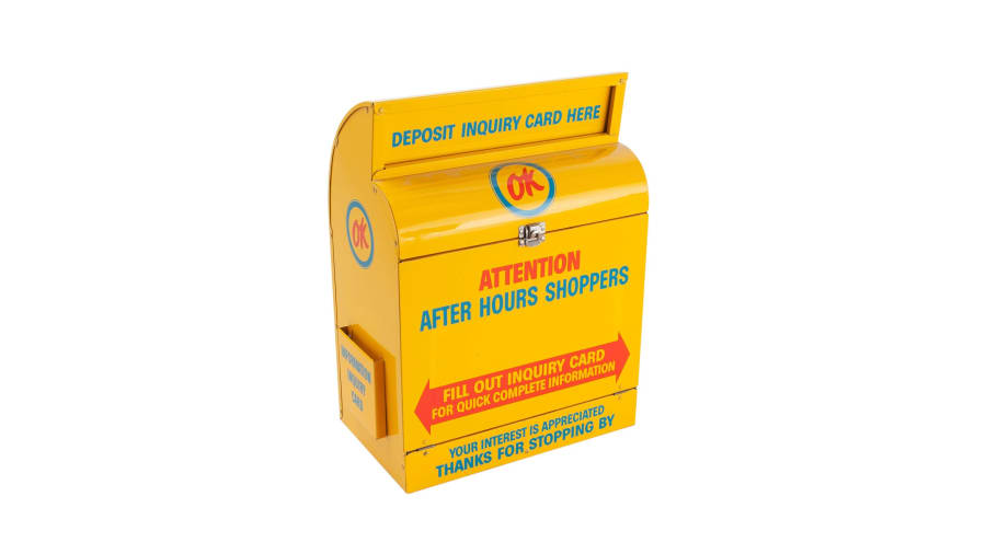 OK Used Cars Inquiry Box at Indy Road Art 2020 as M137 - Mecum Auctions