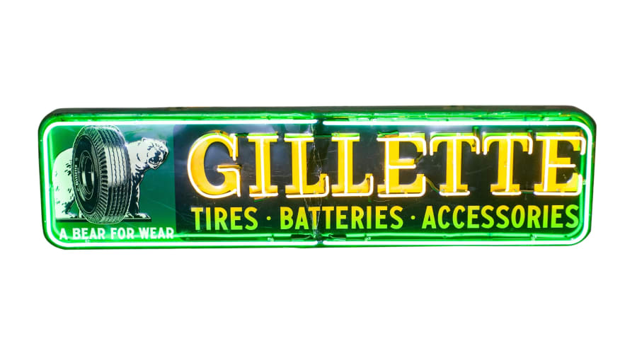 Gillette Single-Sided Tin Neon at Indy Road Art 2020 as M183 - Mecum ...
