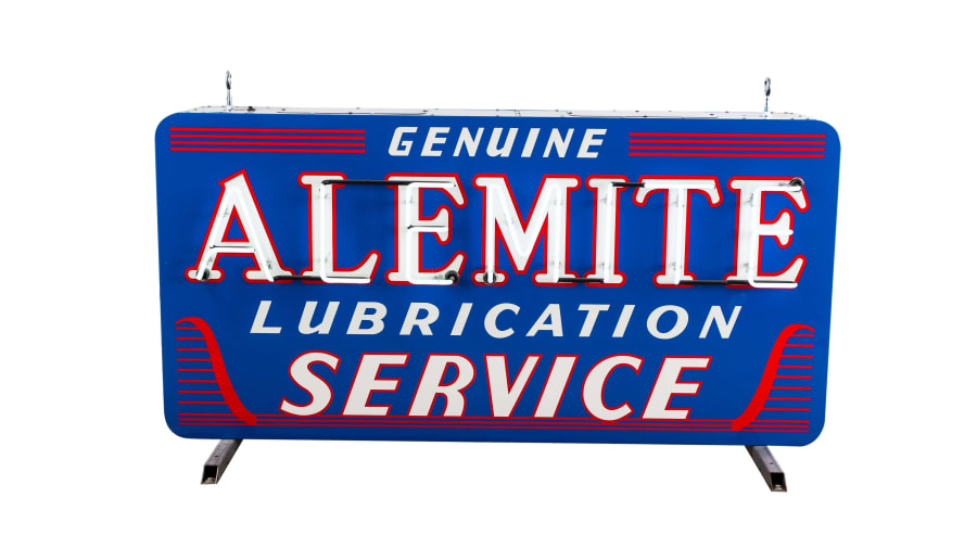 Alemite Service Double-Sided Tin Neon at Indy Road Art 2020 as M190 ...