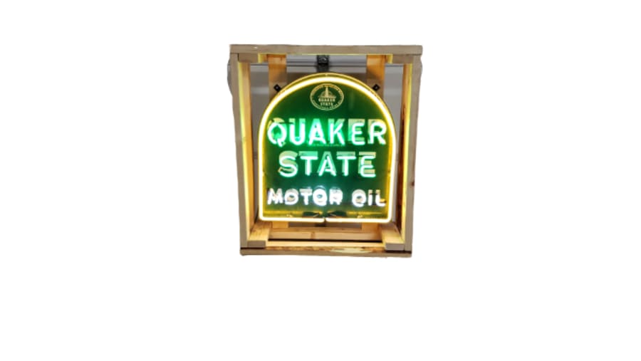 Quaker State Single-Sided Tin Neon at Indy Road Art 2020 as M386 ...
