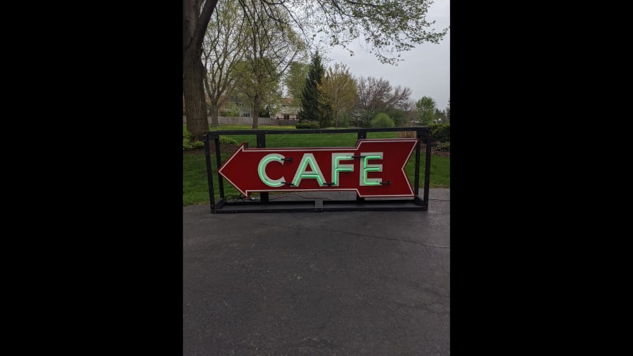 1950s Cafe Arrow Single-Sided Die-Cut Porcelain Neon at Indy Road Art ...