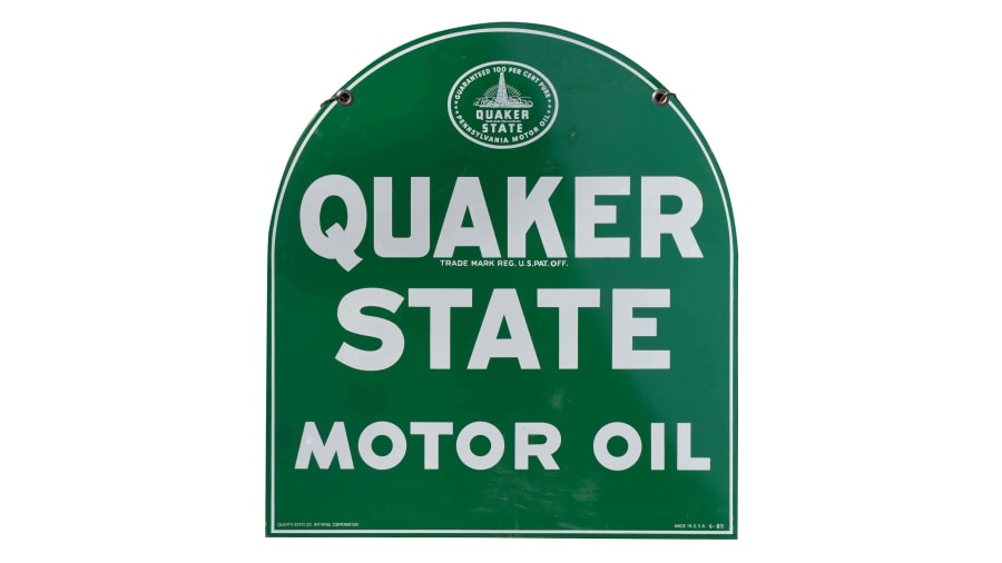 Quaker State Double-Sided Tin Sign for sale at Indy Road Art 2021 as ...