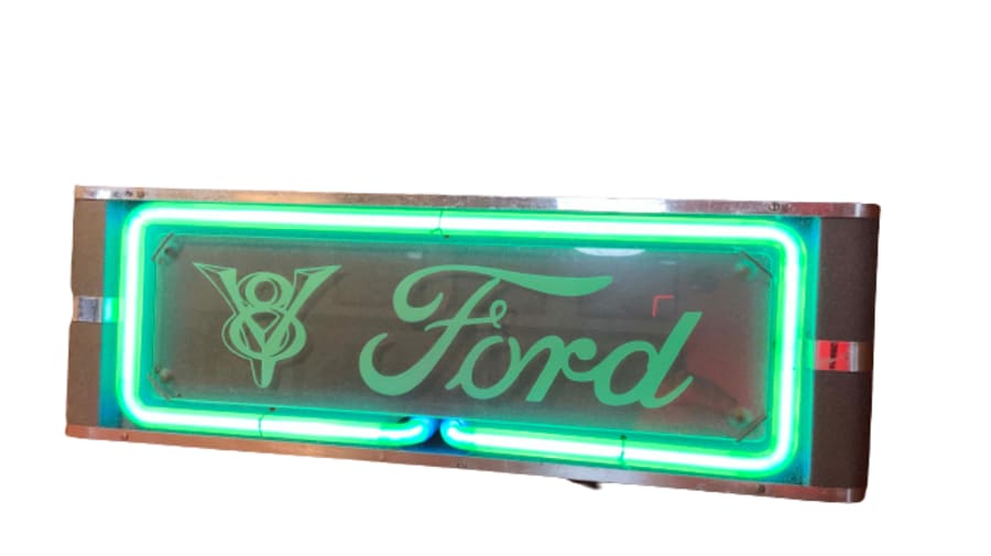 Ford V8 Neon Sign at Indy Road Art 2021 as Q145 - Mecum Auctions