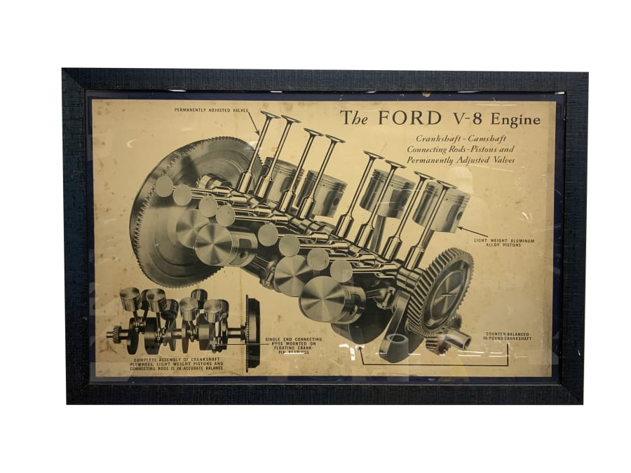 1932 Ford V8 Engine Framed at Indy Road Art 2021 as Q225 - Mecum Auctions