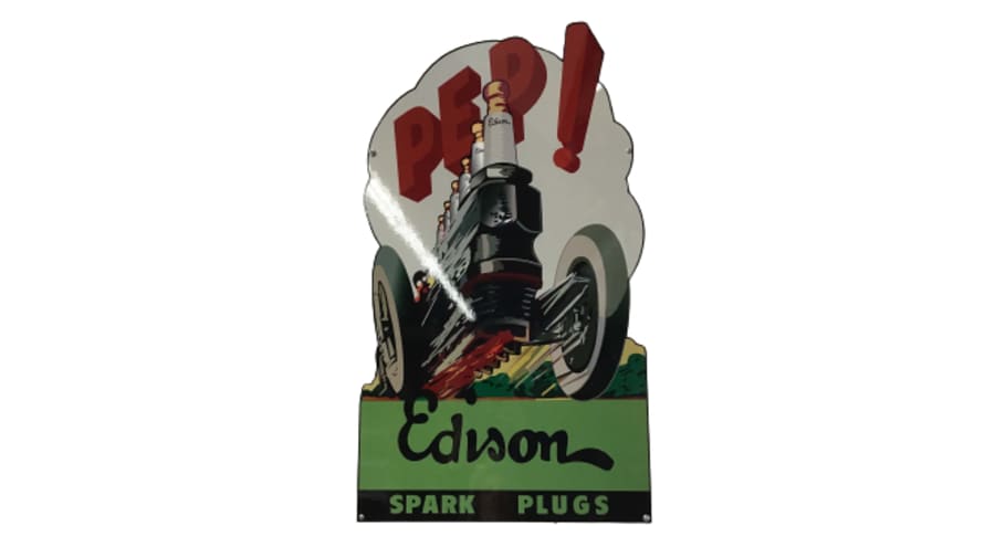 Edison Spark Plugs Tin Sign for sale at Indy Road Art 2021 as Q254 ...