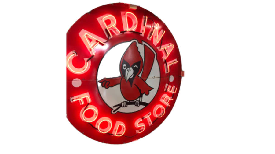 1950s Cardinal Food Store Single-Sided Porcelain Neon for Sale at ...