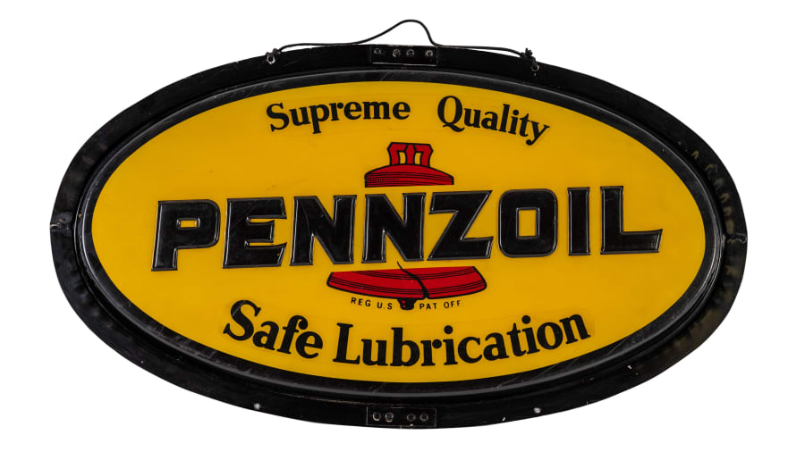 Pennzoil Single-Sided Plastic Sign at Indy Road Art 2022 as B248 ...