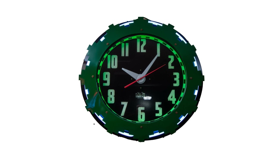 Aztec Light-Up Neon Clock at Indy Road Art 2022 as B132 - Mecum Auctions