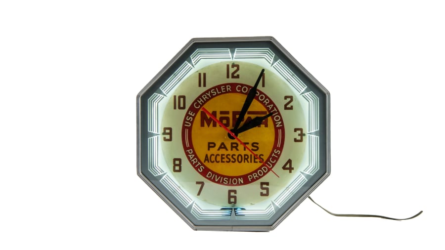 Mopar Parts and Accessories Light-Up Neon Clock at Indy Road Art 2022 ...
