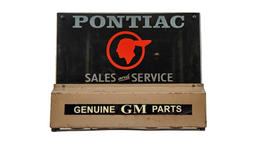 Pontiac Sales and Service Single-Sided Glass Sign for Sale at Auction ...