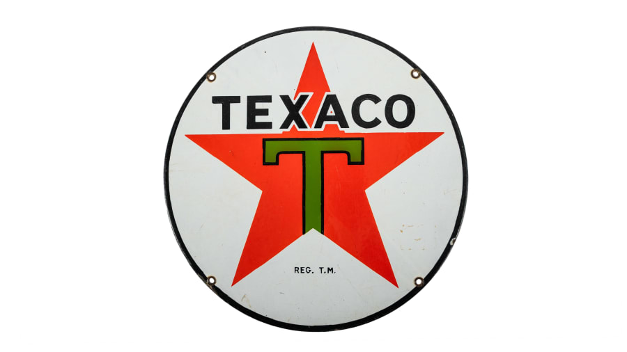 Texaco Single-Sided Porcelain Sign at Indy Road Art 2022 as M108 ...