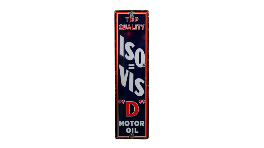 Iso-Vis Motor Oil Single-Sided Porcelain Sign for sale at Indy Road Art ...