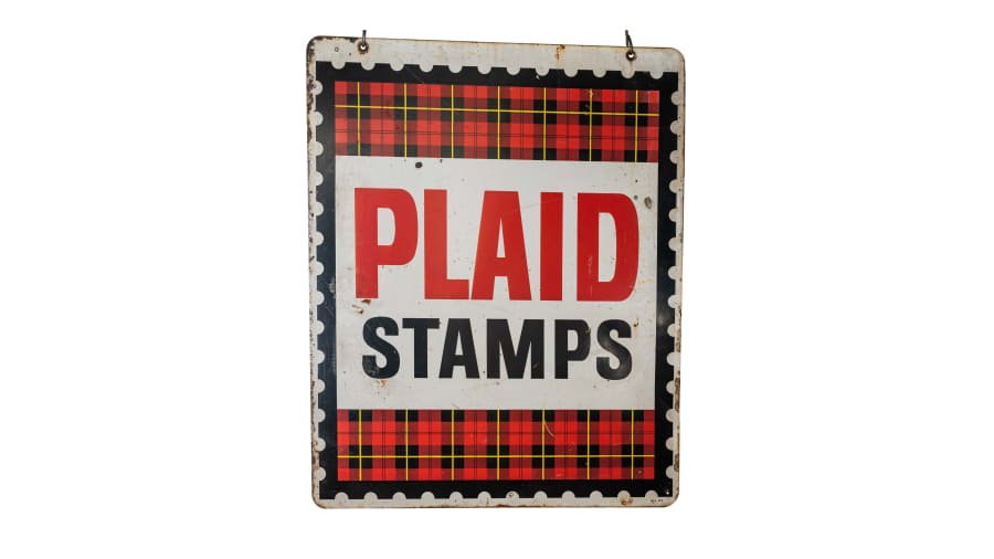 Plaid Stamps Double-Sided Tin Sign for Sale at Auction - Mecum Auctions