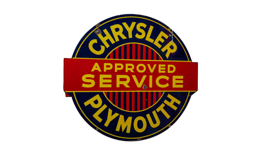 Chrysler Plymouth Double-Sided Porcelain Sign for Sale at Auction ...