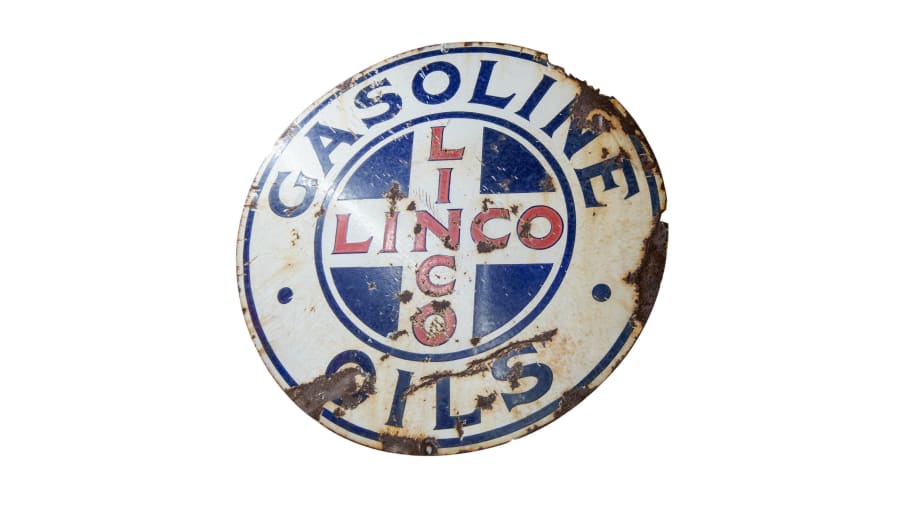 Linco Gasoline Oils Double-Sided Porcelain Sign for Sale at Auction ...