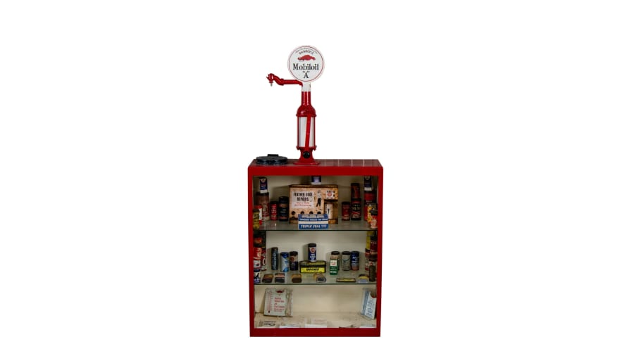 Mobiloil Lubester Display Case with Contents at Indy Road Art 2022 as ...