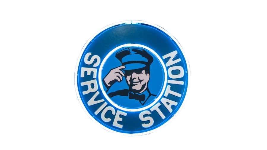 Service Station Single-Sided Neon Sign at Indy Road Art 2022 as E186 ...