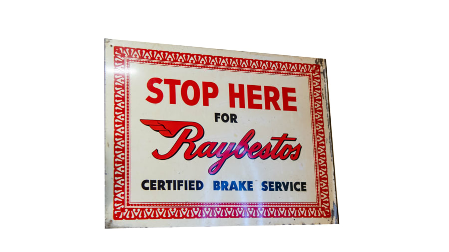 Raybestos Double-Sided Tin Flange Sign at Indy Road Art 2022 as E192 ...