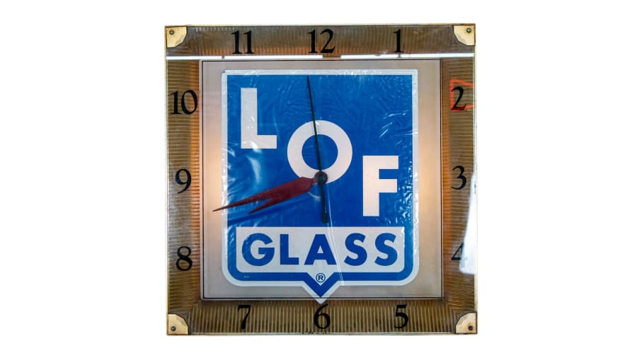 Lof Glass Light-Up Clock at Indy Road Art 2022 as E275 - Mecum Auctions